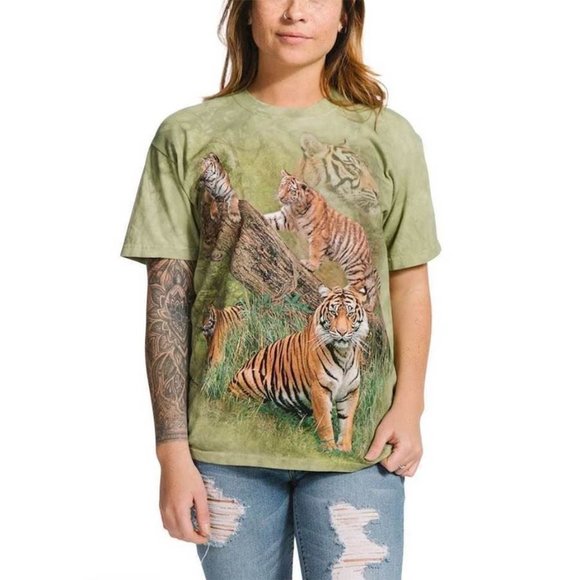 The Mountain | Shirts | The Mountain Wild Tiger Collage Orange Tigers ...